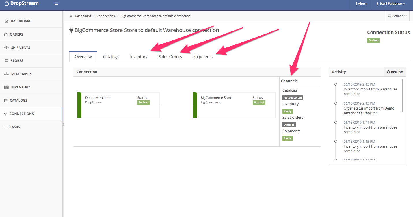 Connections - Features – DropStream