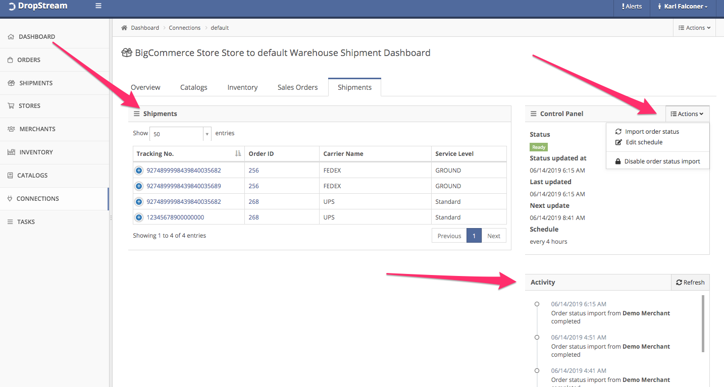 Connections - Features – DropStream