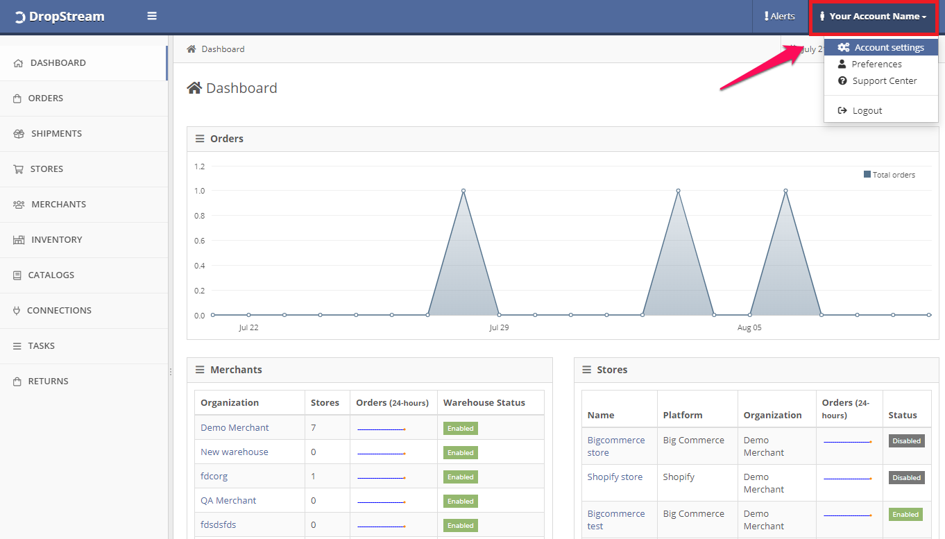 Upload Carrier Codes – DropStream